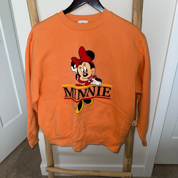 Disney | Tops | Disney Orange Minnie Mouse Sweatshirt | Poshmark